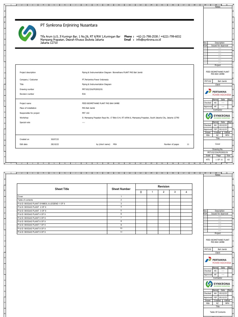 Lampiran 6 PRT102 - P_ID POME to Biogas R4A | PDF | Valve | Mechanical ...