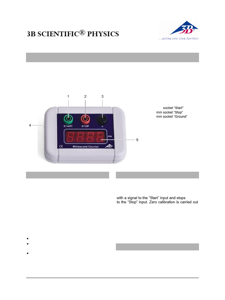 3B Scientific - Milisecond Counter - Manual - 1 | PDF | Power Supply ...