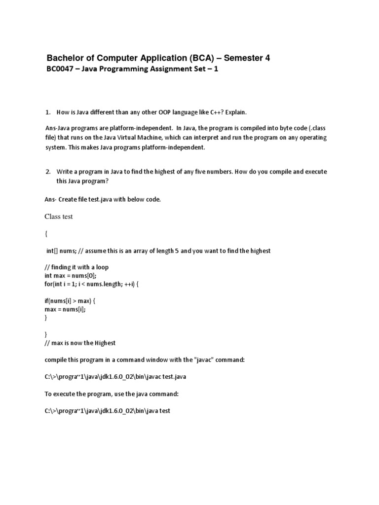 Assignment For BC0047 | PDF | Inheritance (Object Oriented Programming) | Web Application