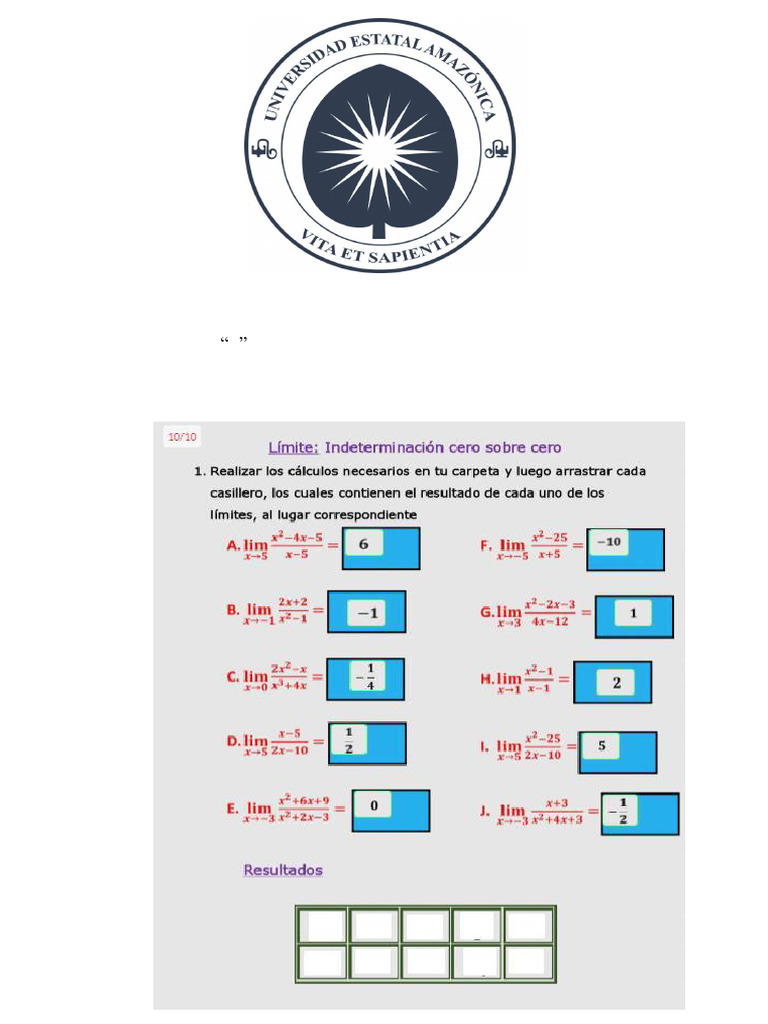 Jeidy Favicela Limite. Indetermnación Cero Sobre Cero - Copia | PDF