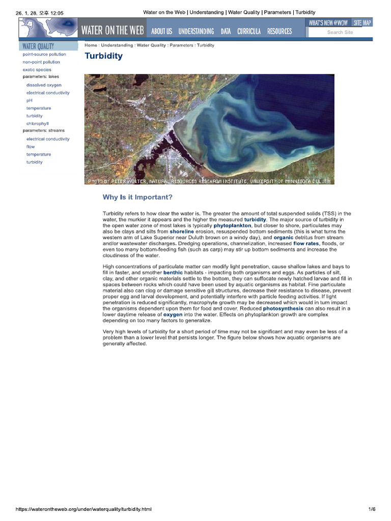 Understanding - Water Quality Parameters Turbidity | PDF | Fresh Water ...