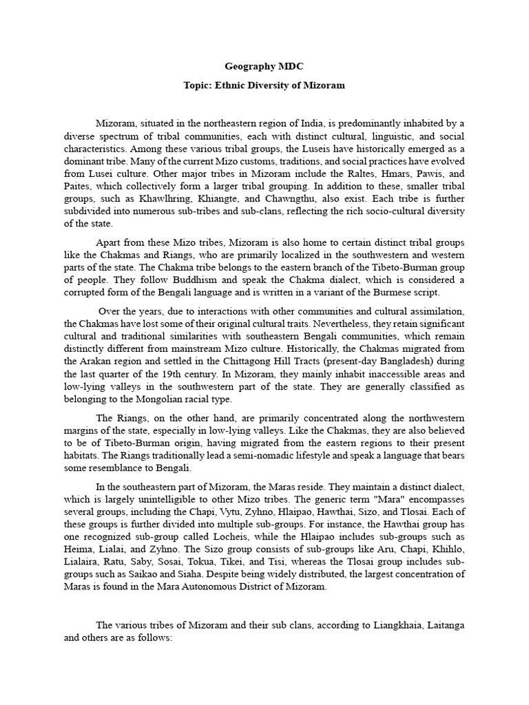 Geography MDC Ethnic | PDF | South Asia | Ethnicity
