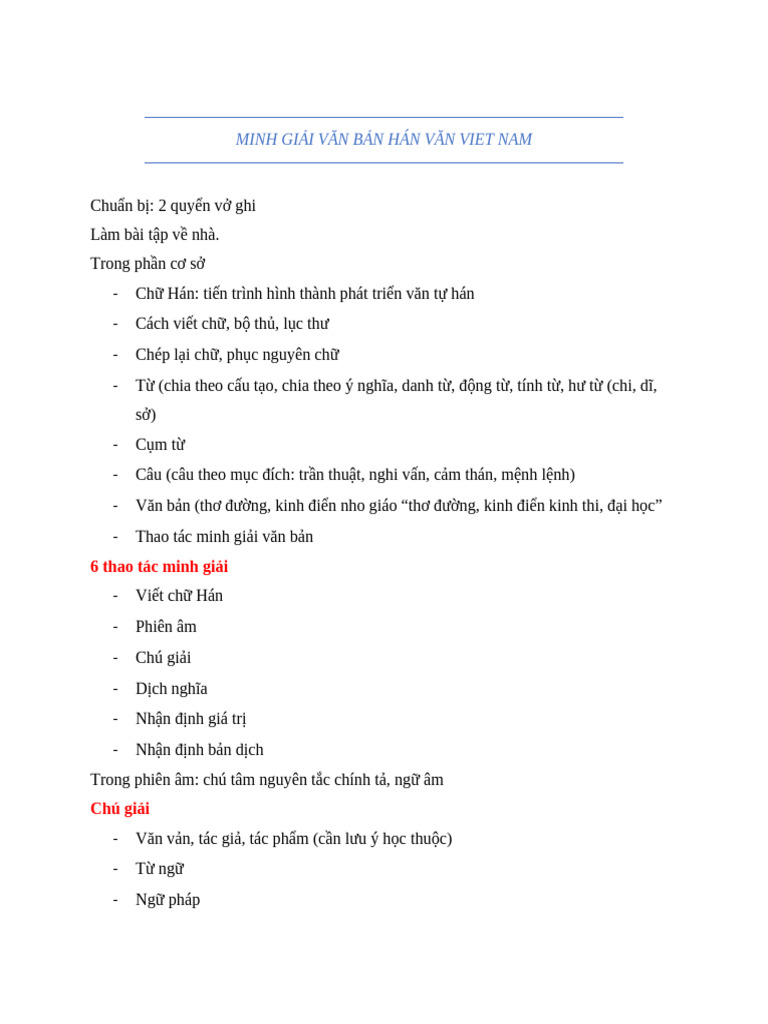 MINH GIẢI VĂN BẢN HÁN VĂN VIET NAM | PDF