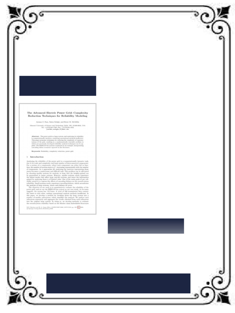 The Advanced Electric Power Grid Complexity Reduction Techniques for ...