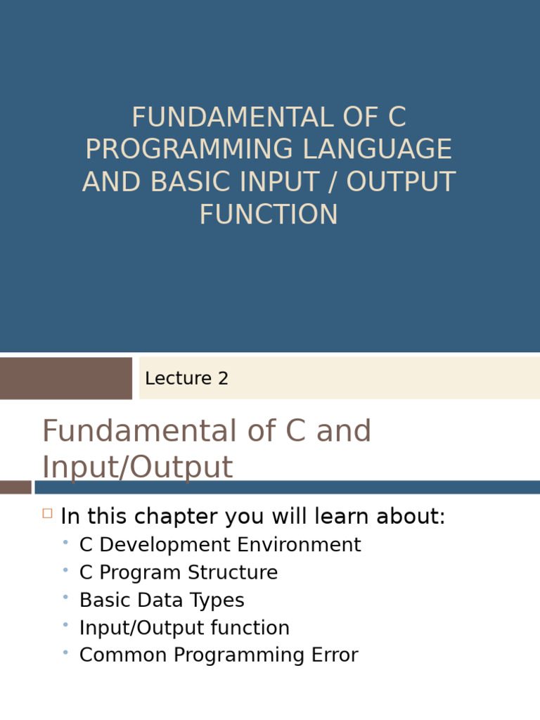 1. Fundamental of C Programming Language | PDF | Computer Program ...