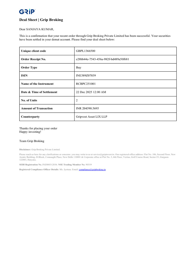 Deal Sheet | PDF