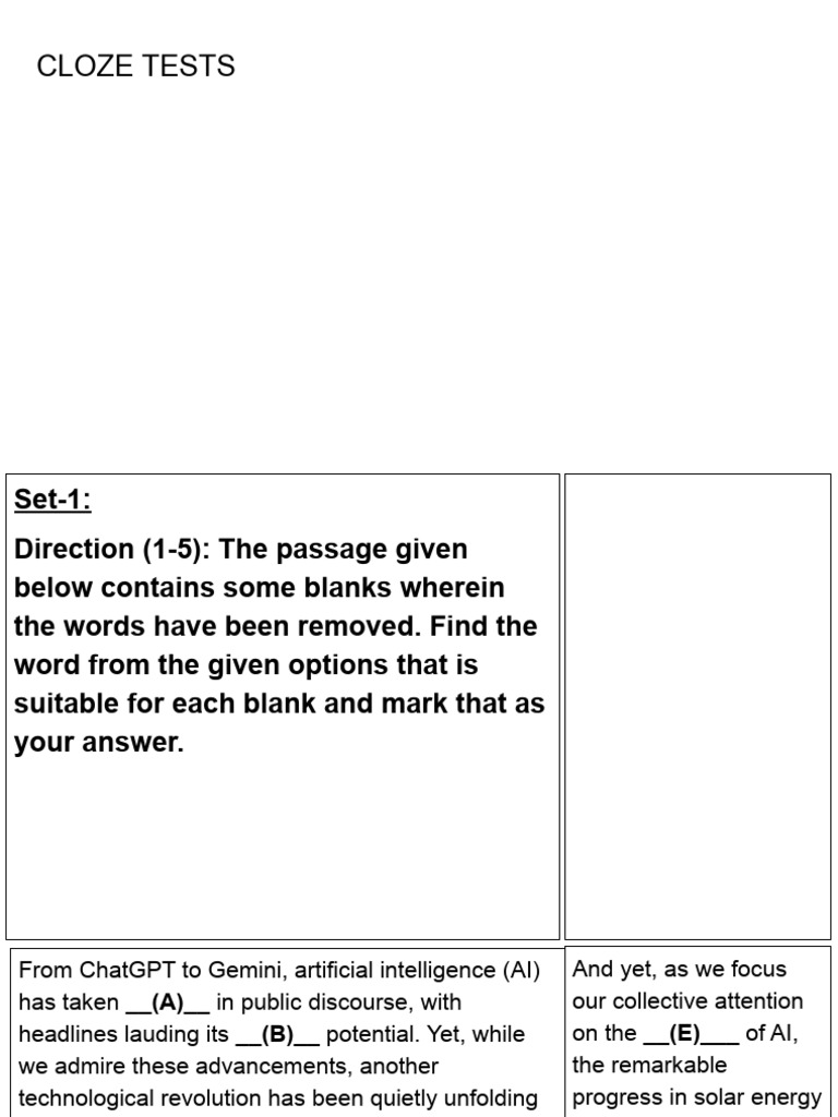 Cloze Tests No Annotation 27th Jan | PDF | Climate Change Mitigation ...