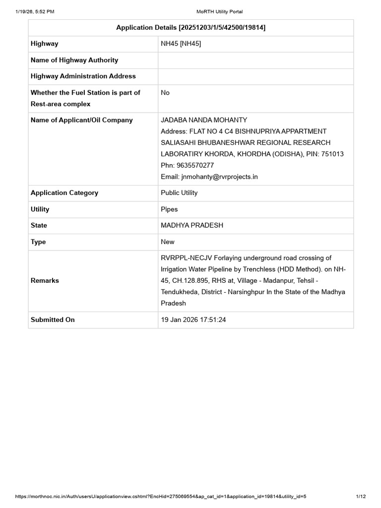 Morth Utility Portal Madanpur 1 | PDF | Road