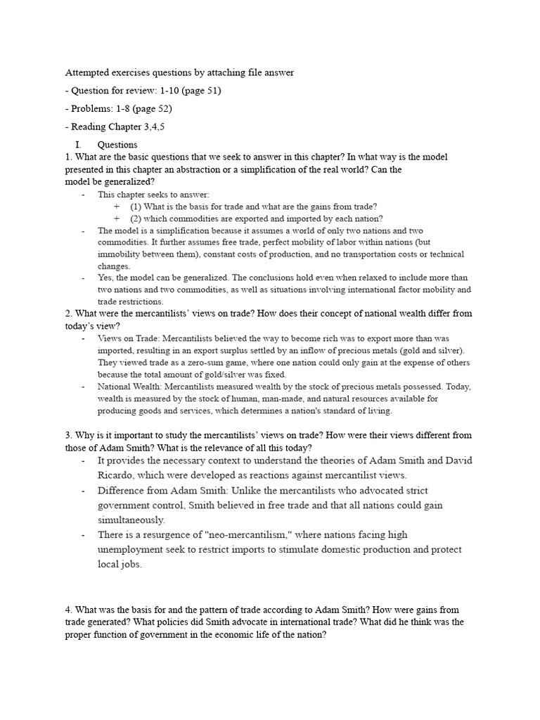International Economics | PDF | Comparative Advantage | Mercantilism