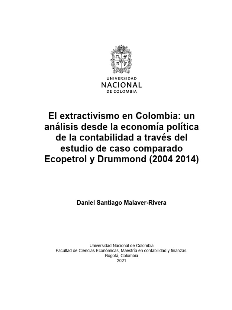 El Extractivismo en Colombia: Un Análisis Desde La Economía Política de ...