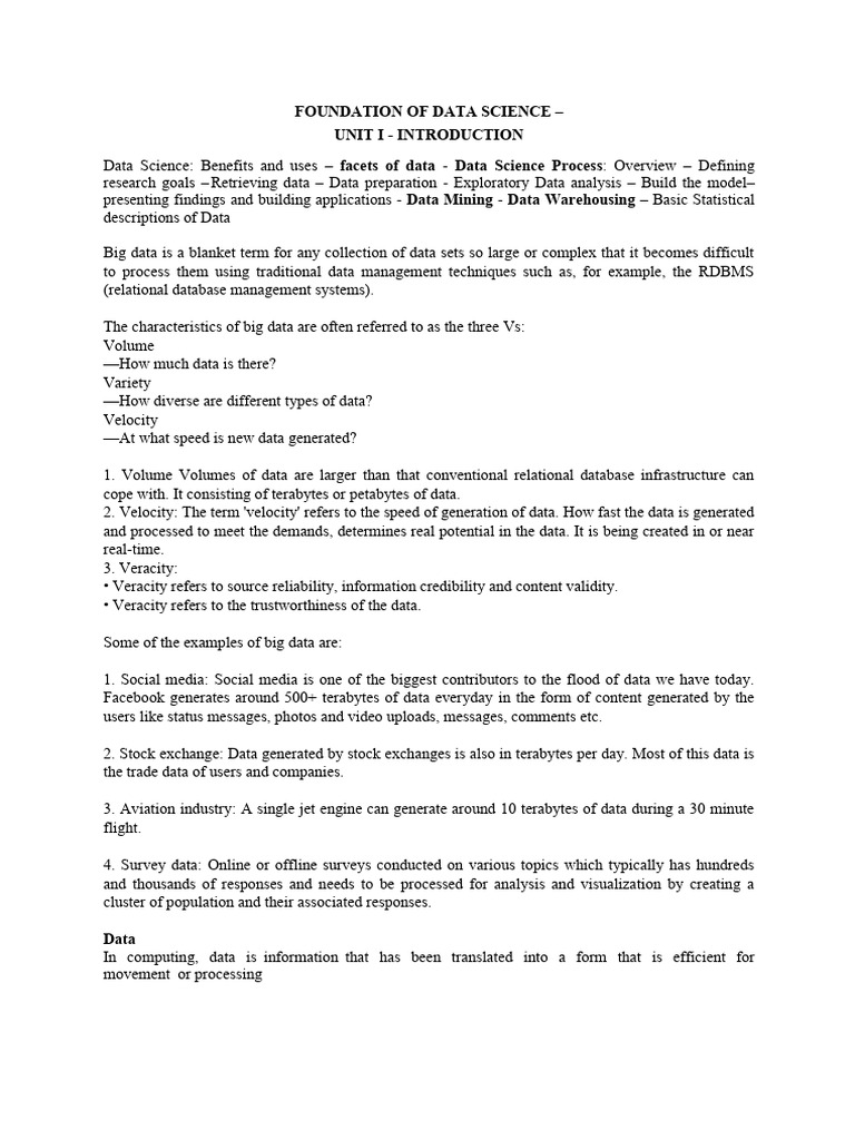 Unit 1 Student Material | PDF | Data Compression | Data