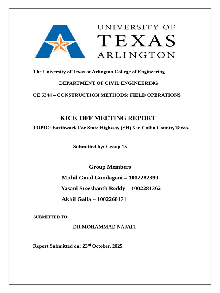 Group-15 Gundagoni Cm-5344 Kick-Off Meeting | PDF