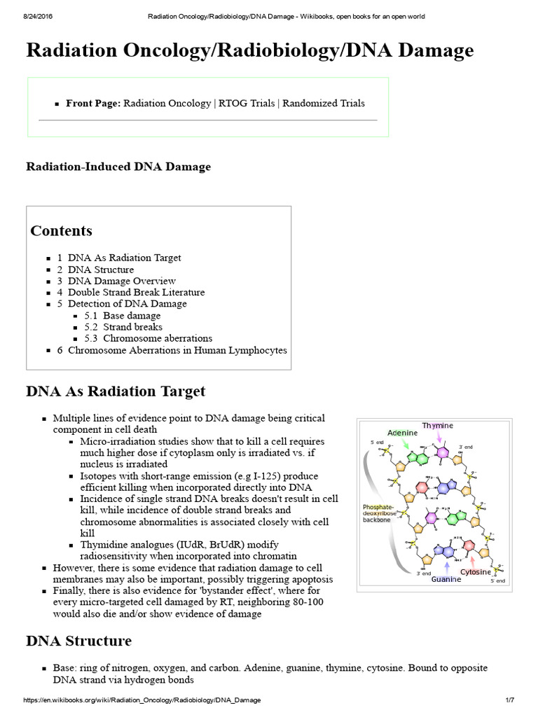 Radiation Oncology Radiobiology DNA Damage | PDF | Agarose Gel ...