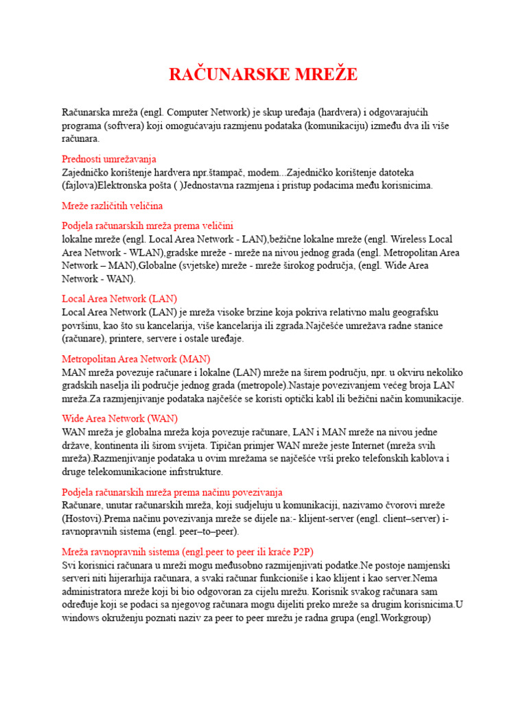 Racunarske Mreze Internet | PDF