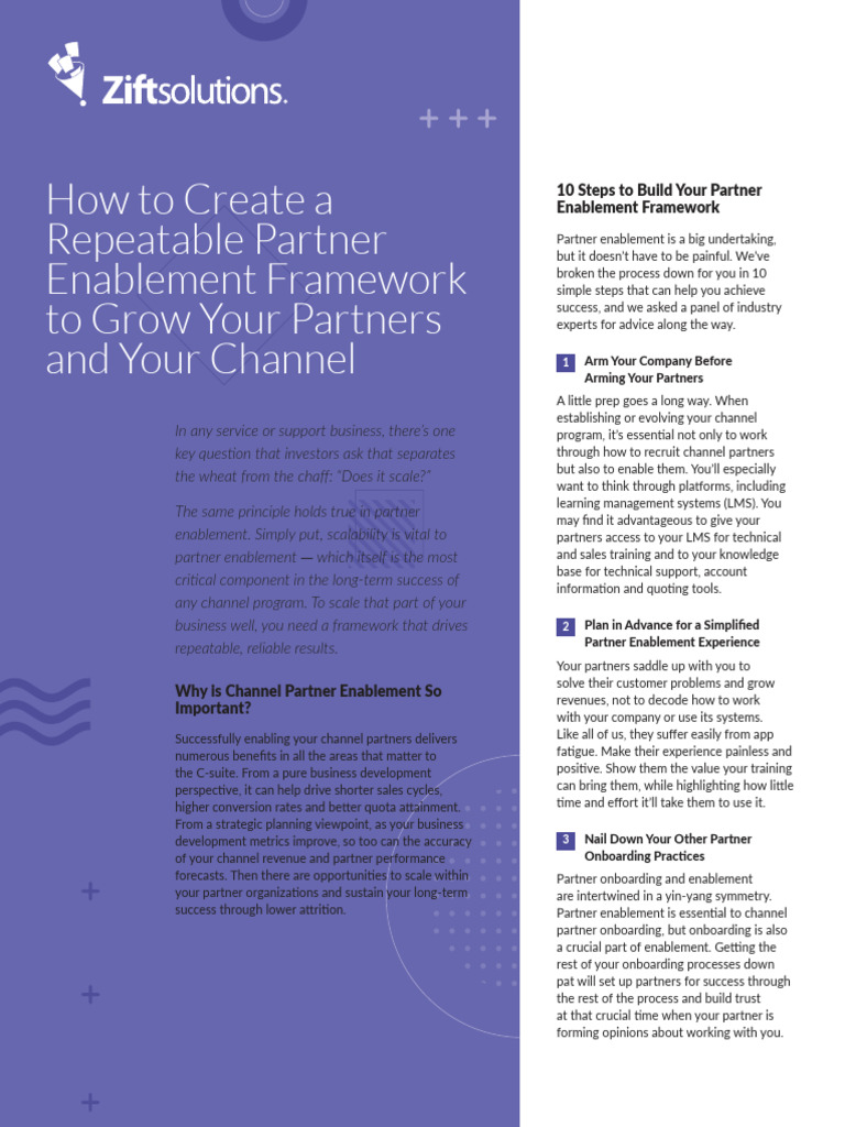 How To Create A Repeatable Partner Enablement Framework | PDF