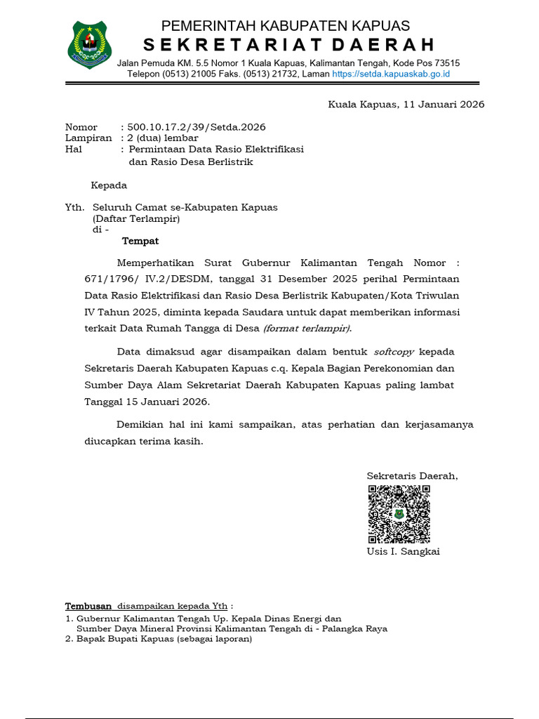 Permintaan Data Rasio Elektrifikasi Dan Rasio Desa Berlistrik Triwulan ...