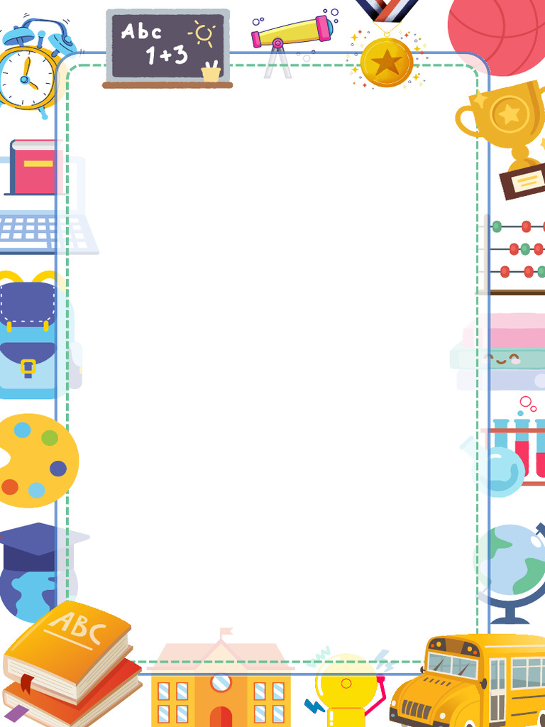 Colorful School Illustration Blank Page Border A4 Document_20260120 ...