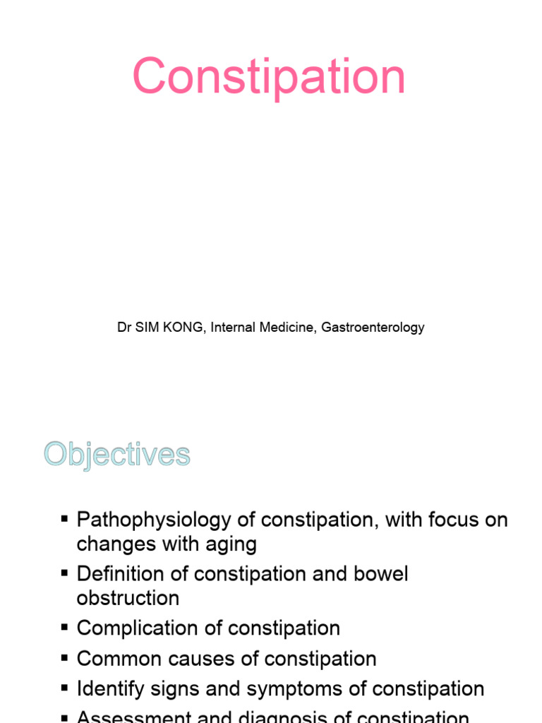 Constipation in The Elderly | PDF | Constipation | Rectum