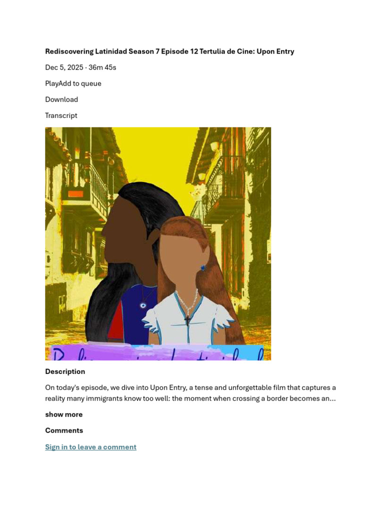 Rediscovering Latinidad Season 7 Episode 12 Tertulia de Cine - Upon ...