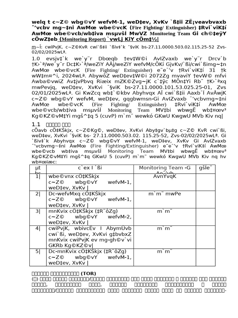 Fire fighting monitoring report (3) | PDF