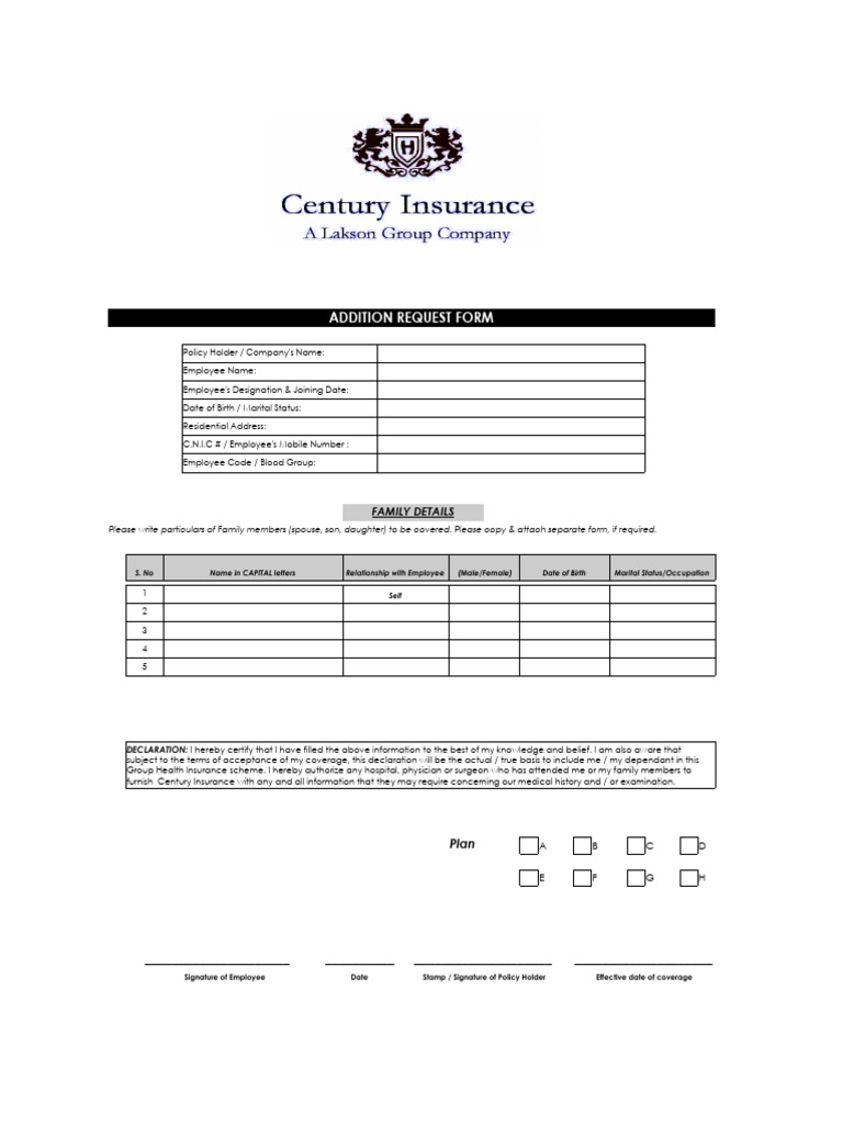 Addition Form | PDF