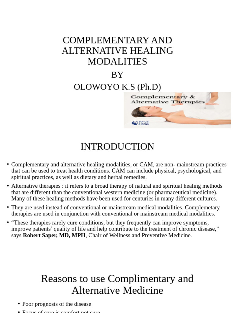 Complementary and Alternative Healing Modalities | PDF | Alternative ...