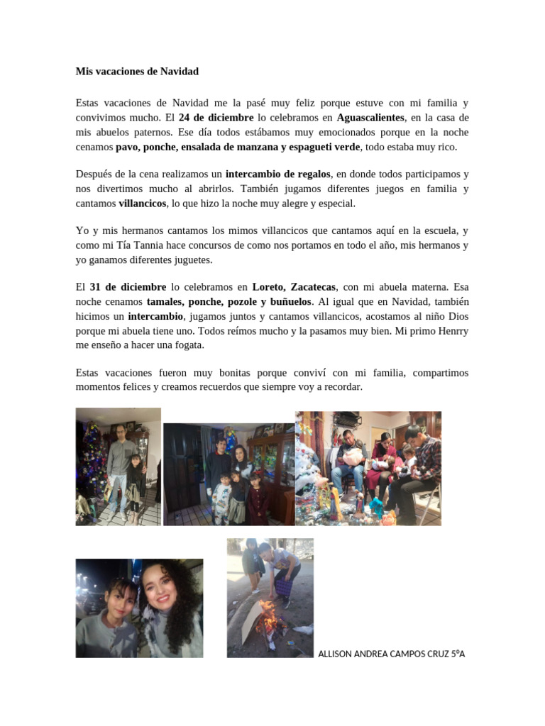 Mis Vacaciones de Navidad | PDF