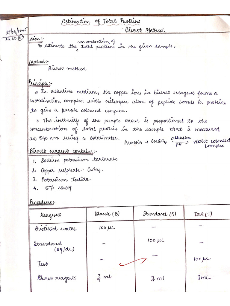 Total Protein Estimation | PDF