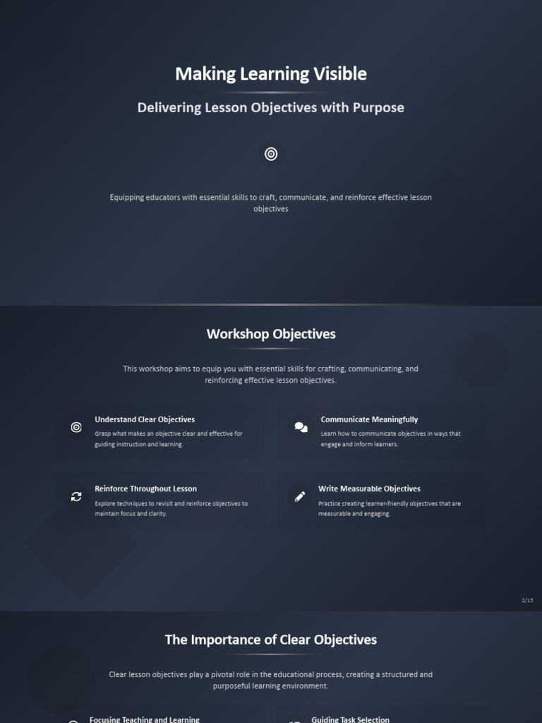 Making Learning Visible - Delivering Lesson Objectives With Purpose PDF ...