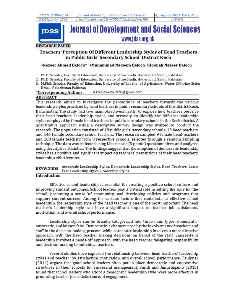 6.+Teachers’+Perception+of+Different+Leadership+Styles+of+Head+Teachers+in+Public+Girls ...