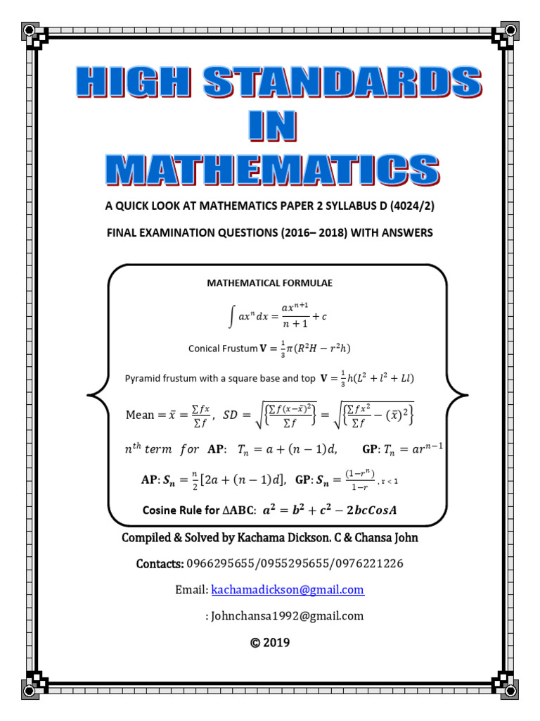 DK & JC's Maths P2 Pamphlet (1) (1) | PDF | Geometric Objects | Mathematics