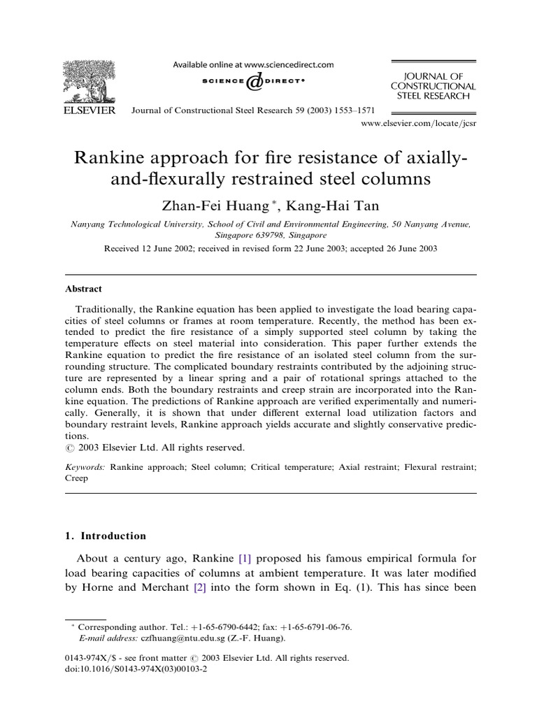 2003 Rankine Approach For Fire Resistance of Axially-And-flexurally ...