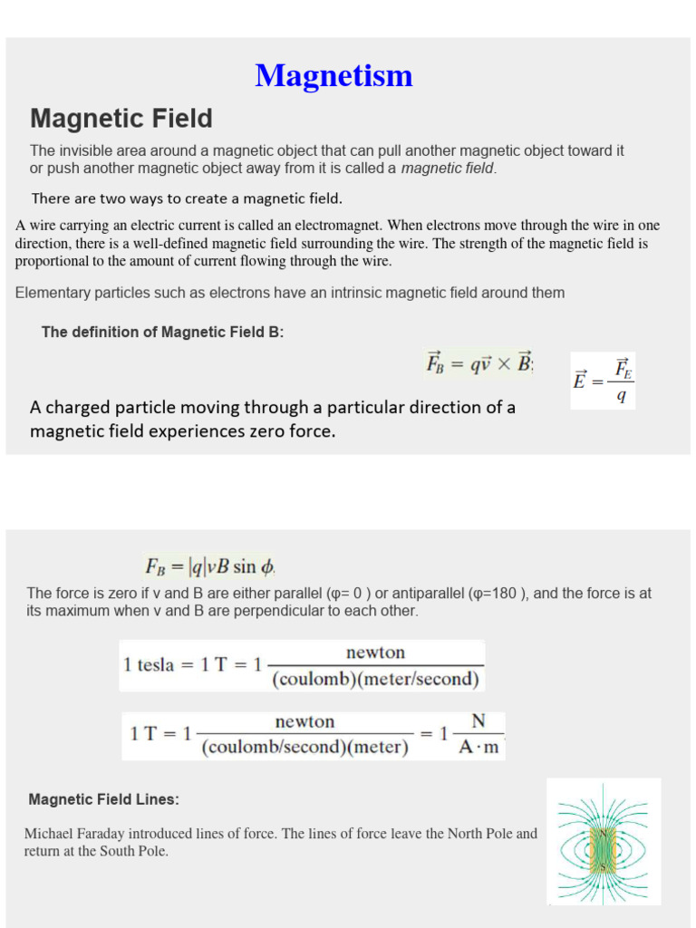 Magnetic Field - Class | PDF | Magnetic Field | Electron