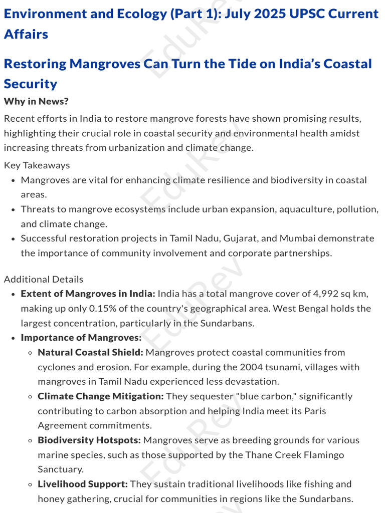 EduRev_Environment and Ecology (Part 1)_ July 2025 UPSC Current Affairs ...