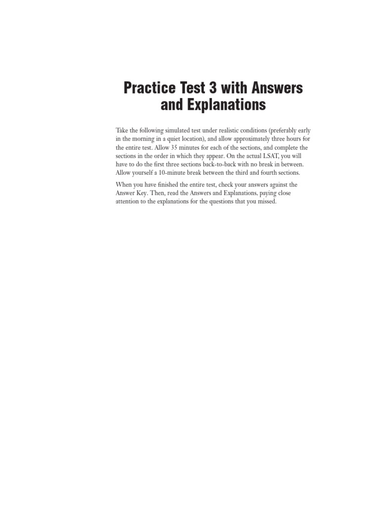 109-LSAT Practice Test 3 - Dulan, Steven | PDF | Books