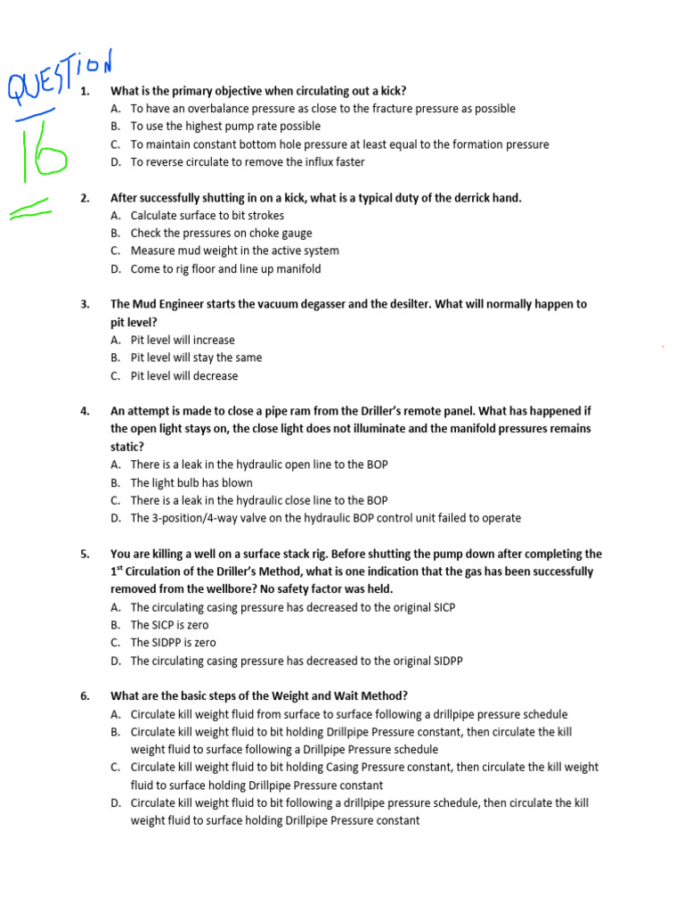 16.drilling - (95 Soal SUPV) Pretest 16-W.out - 23MAR22 | PDF | Casing ...