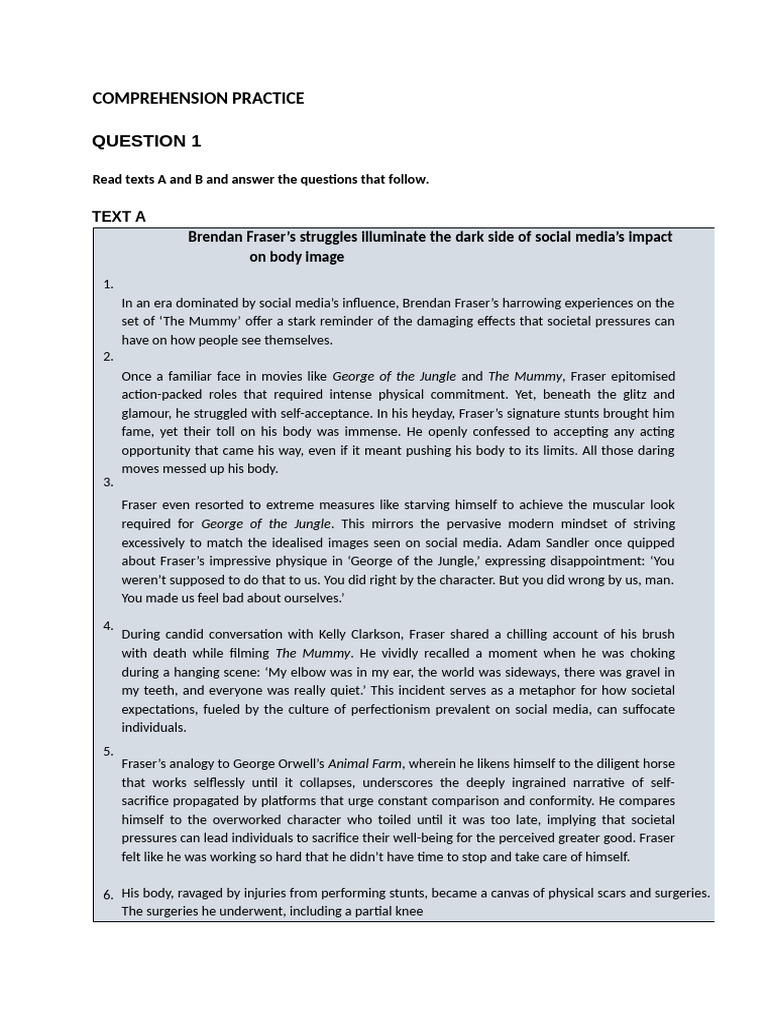 Comprehension Practice Wk2 | PDF