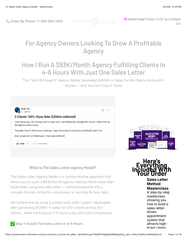 (1) Sales Letter Agency Model - Masterclass | PDF