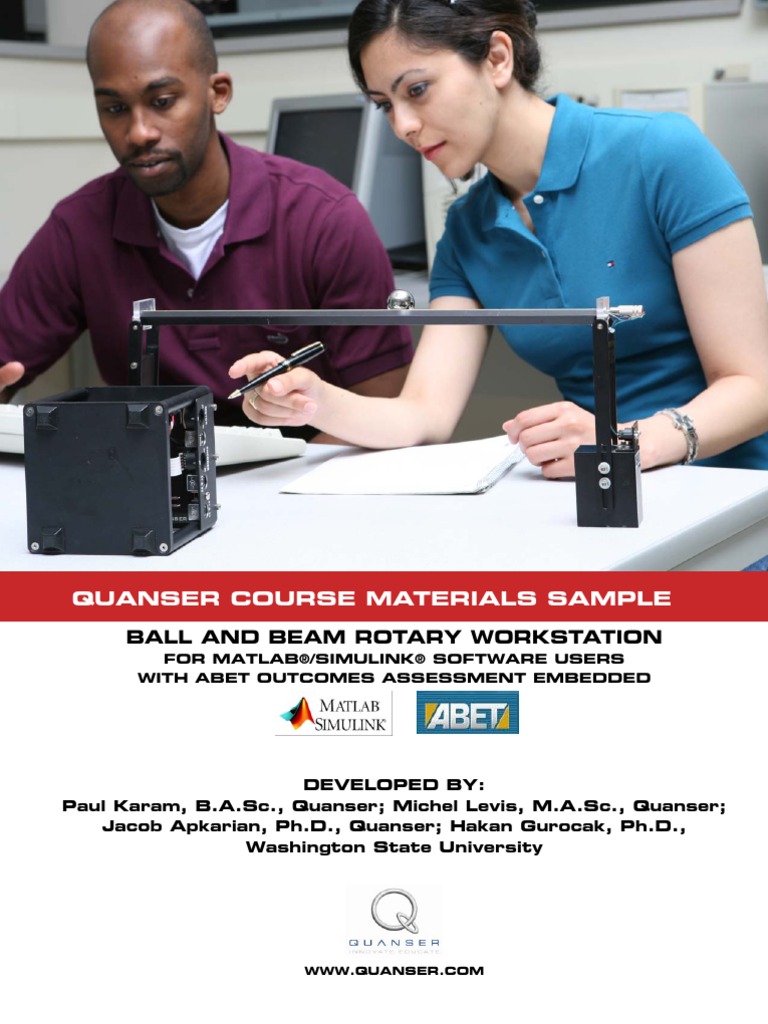 Quanser Course Material Sample - Ball and Beam Rotary Workstation | PDF ...