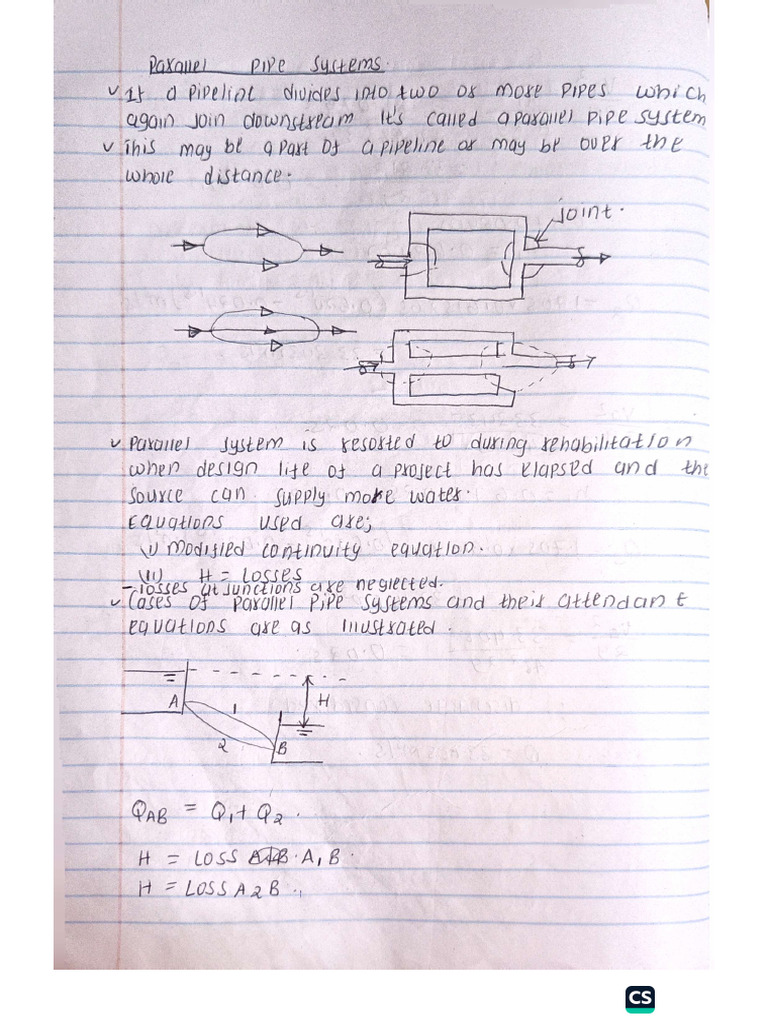 Parallel Pipe Systems Notes | PDF