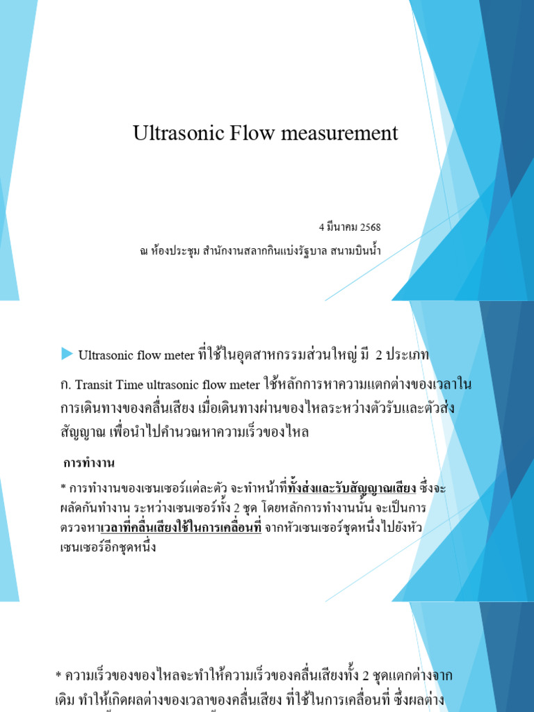 Ultrasonic Flow Meter | PDF