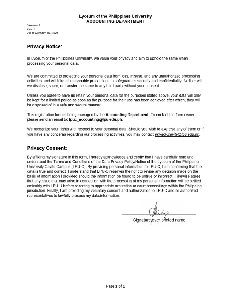 Data Privacy Notice | PDF