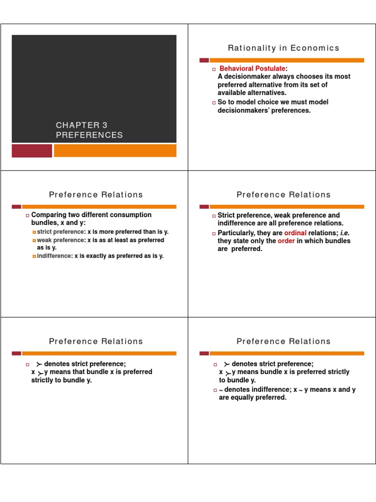 Understanding Preference Relations in Economics | PDF | Consumers ...