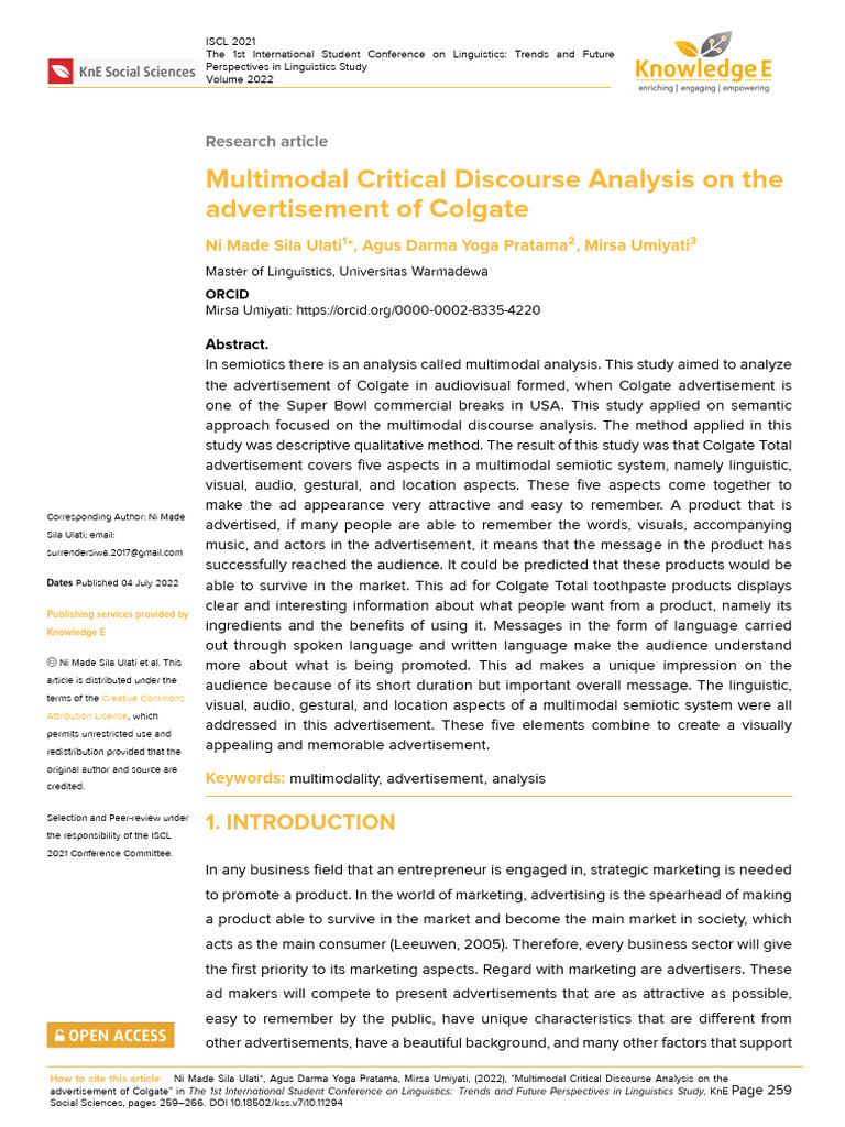 Ni Made Sila Ulati - Multimodal Critical Discourse Analysis On The ...