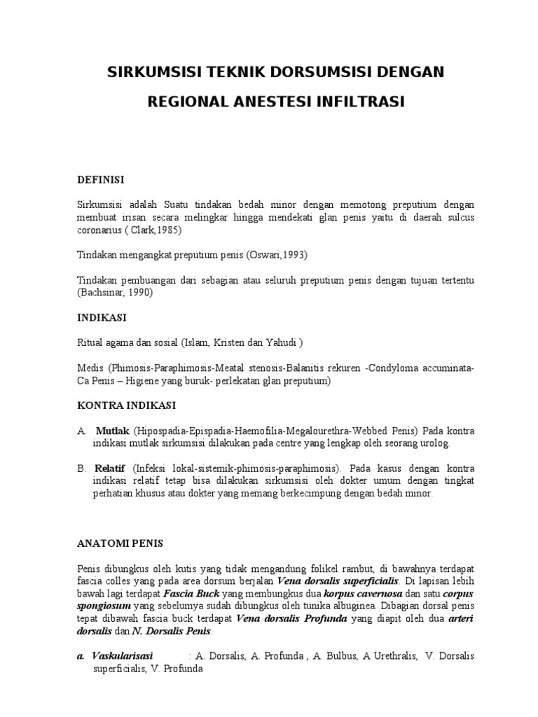 Sirkumsisi Teknik Dorsumsisi | PDF | Griya & Taman | Kesehatan Holistik