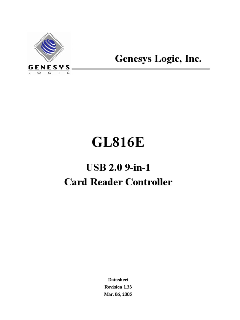 Genesys Logic, Inc.: Datasheet Revision 1.33 Mar. 06, 2005 | PDF ...