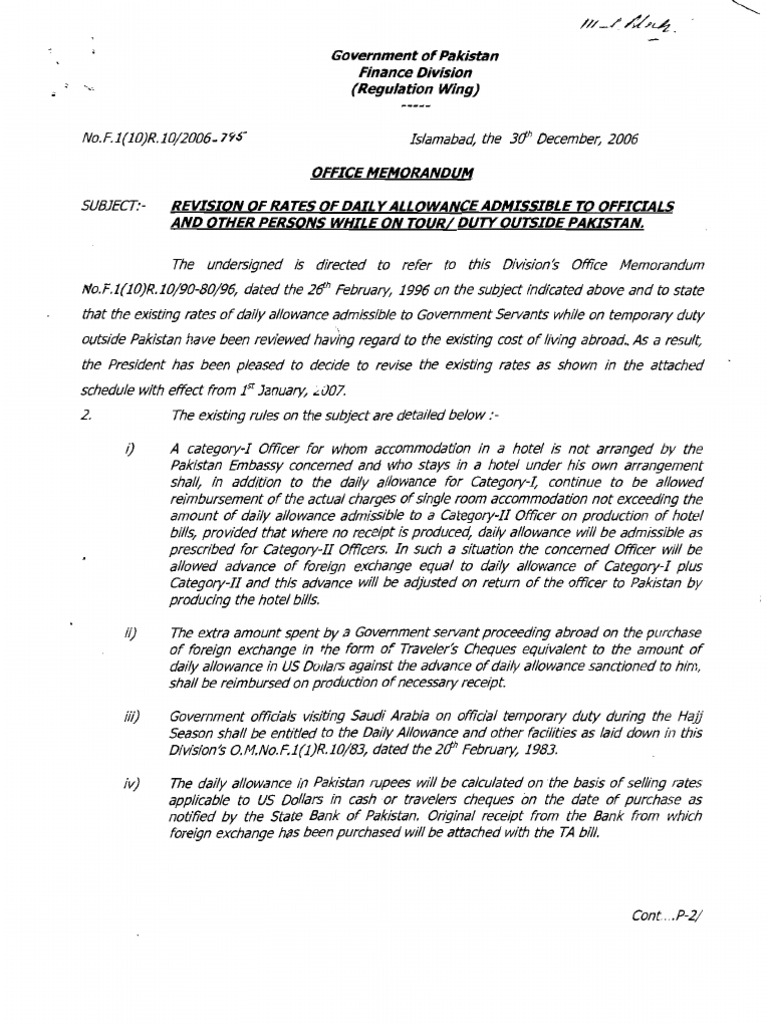 Daily Allowance PDF