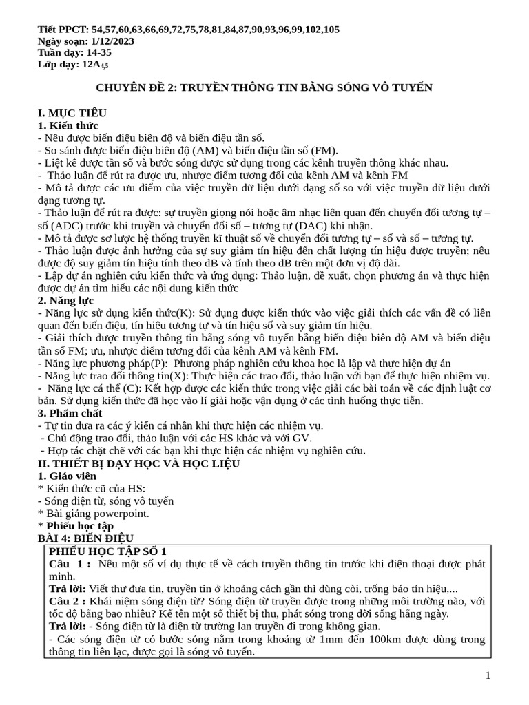 CHUYEN DE 2. TRUYEN THONG BANG SONG VO TUYEN (BAI 4,5,6) | PDF