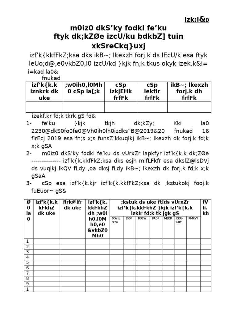 Patha Samagari Format Praroop D | PDF