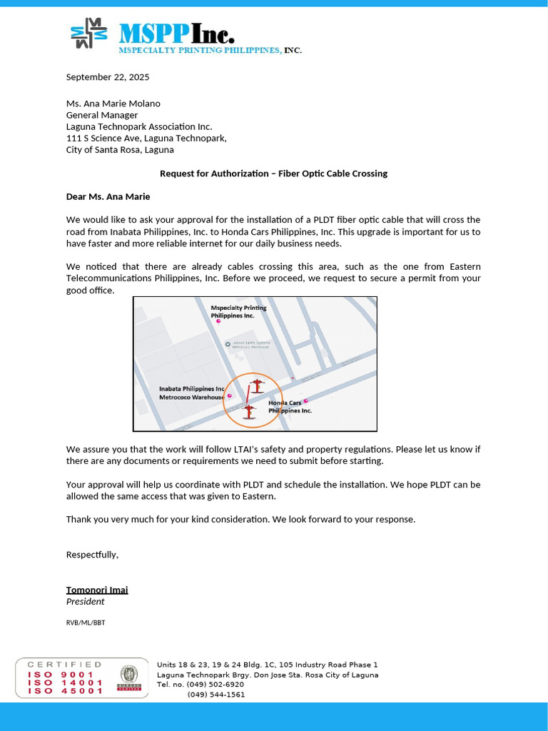 LTAI Request Letter | PDF